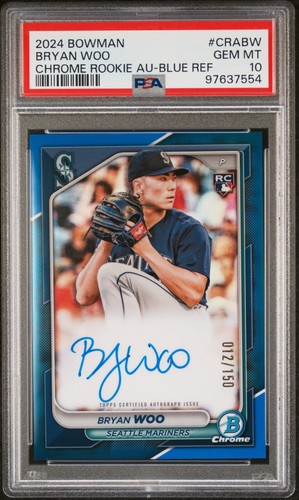 BRYAN WOO 2024 Bowman Chrome Blue Refractor Rookie Auto /150 PSA 10 ...