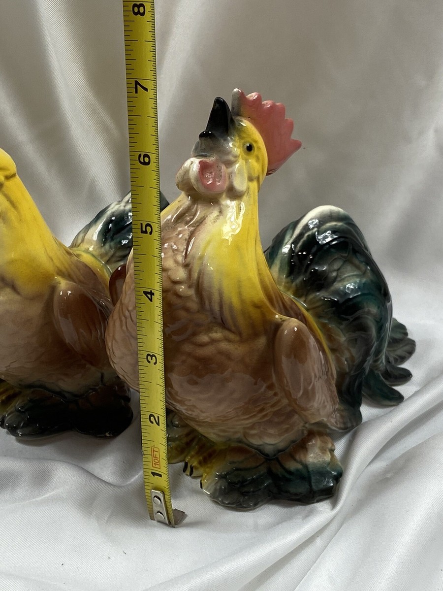 Vintage Ceramic Chickens Antique Victorian WHITE Ceramic & Gold Gilt