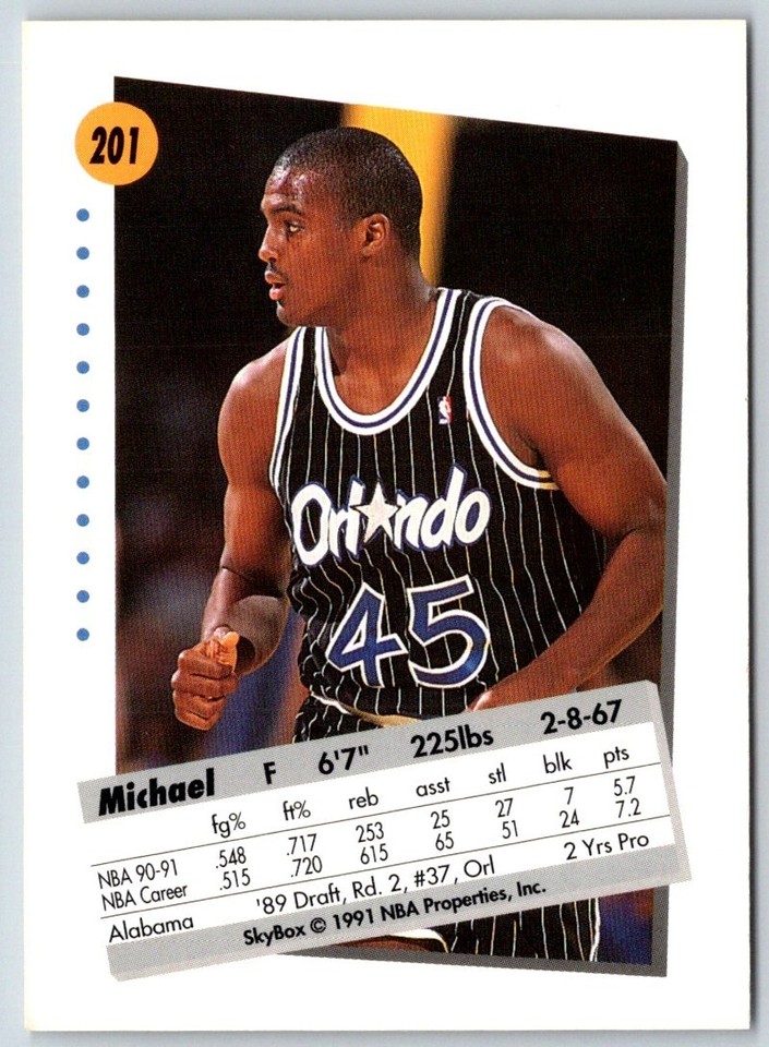 1991 SkyBox Michael Ansley #201 Orlando Magic Basketball Card | eBay
