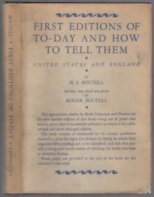 H S Revised and BOUTELL / First Editions of Today and How to Tell Them ...