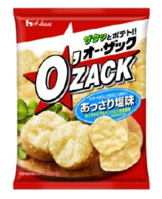 HOUSE FOODS O'ZACK Lightly Salted 55g Potato chips Japanese Snack Kashi ...