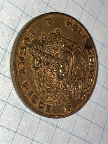1930's Lucky Piece Coin Earl "Lucky" Teter Hell Drivers Stunt Drivers ...