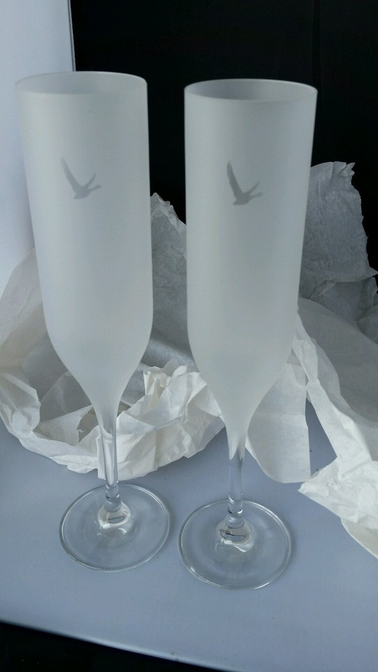 NEW 12 Grey Goose Collection Custom Rare Tall Frosted Glass champagne ...