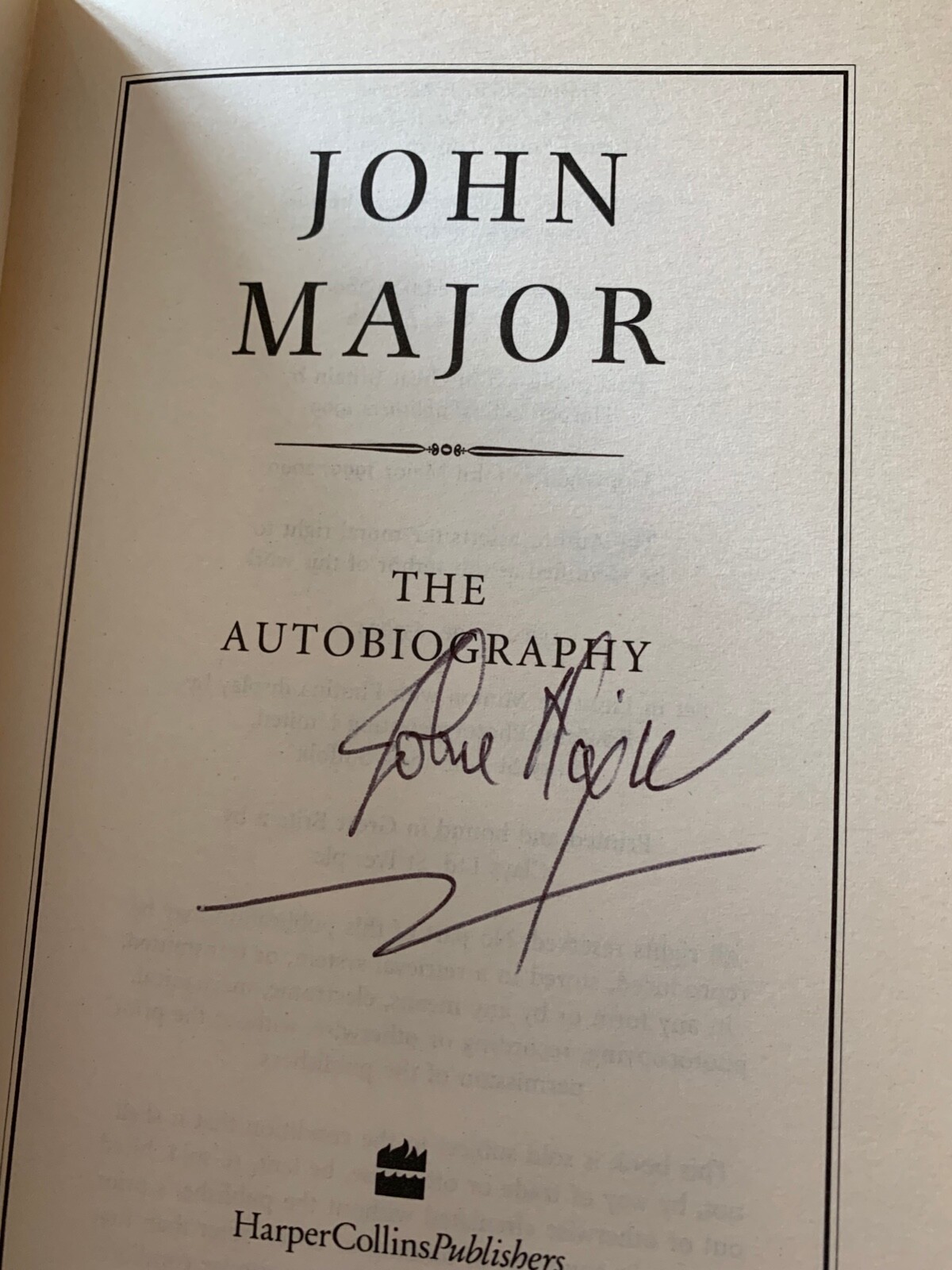 John Major Signed Autobiography UK Prime | Grelly UK