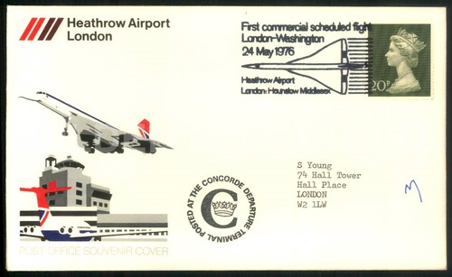 FIRST DAY COVER ISSUE STAMPS 1976 FIRST COMMERCIAL FLIGHT CONCORDE ...