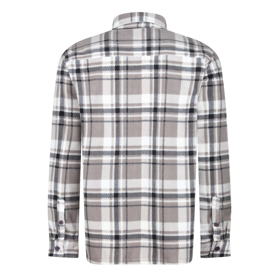 New Mens Overshirt Button Up Long Sleeve Shacket Pocket Casual Check ...