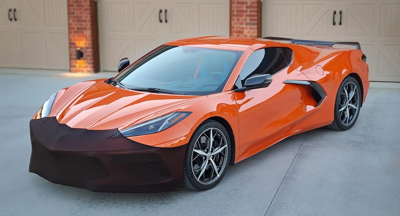 2020 -2024 C8 Corvette Front Bumper Nose Mask + MIRROR Bras Mesh ...