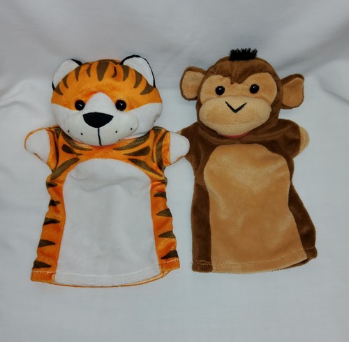 Melissa & Doug Zoo Friends Safari Hand Puppets Tiger & Monkey EUC | eBay