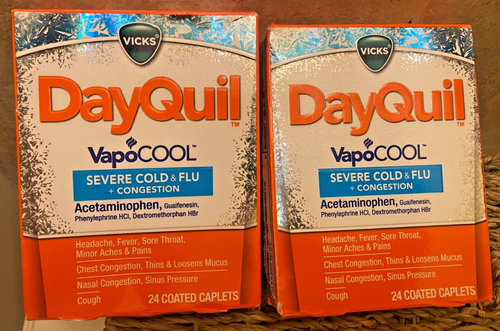 (2 Pack) VICKS DayQuil VapoCOOL Severe Cold & Flu+Congesti - 24 Ct ...