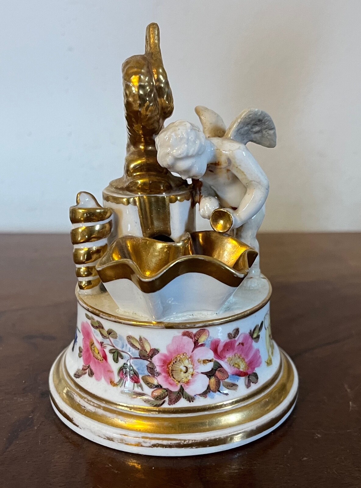 Antique 19th c. English Regency Porcelain Inkwell Cherub Shell Paris ...