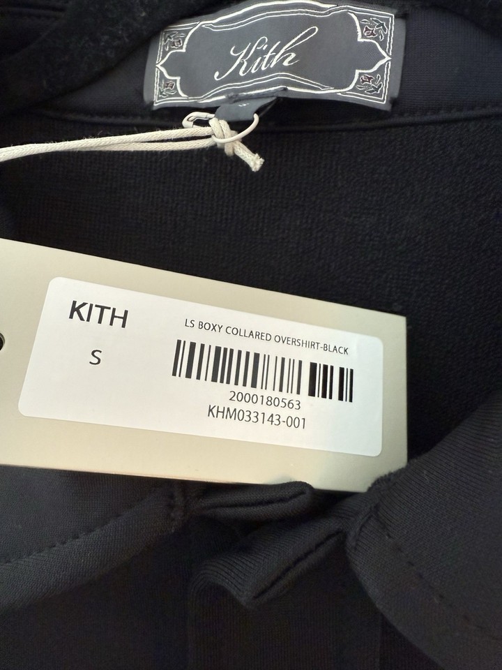 KITH LS Boxy Collard Overshirt Black (Small) | eBay