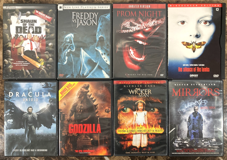 DVD Lot of 58 Some Sealed Horror Cult Vampire Zombie Thriller Slasher ...