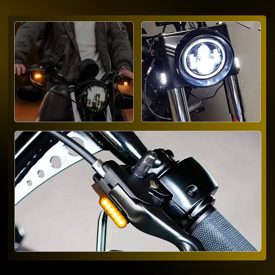 Universal LED Motorcycle Turn Signal Indicator Amber White Blinker ...