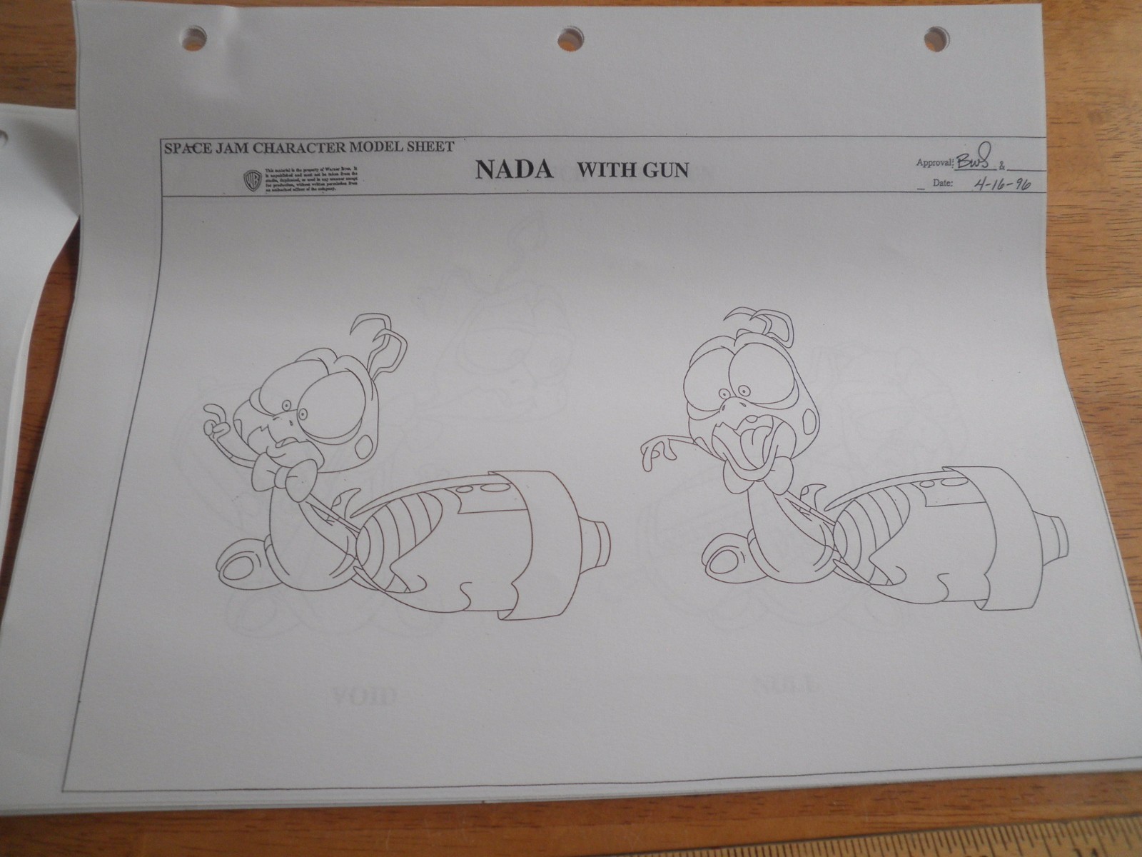 1995 Aliens Bupkus Void Space Jam model sheets for art designers ...