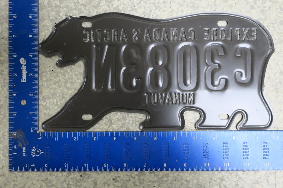 Nunavut License Plate Graphic Bear Commercial Tag 2000 C3083N 3083 Nat ...
