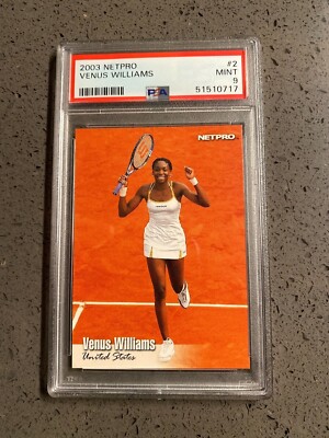 Venus Williams 2003 Netpro Tennis RC Rookie Tennis Card #2 PSA MINT "9 ...