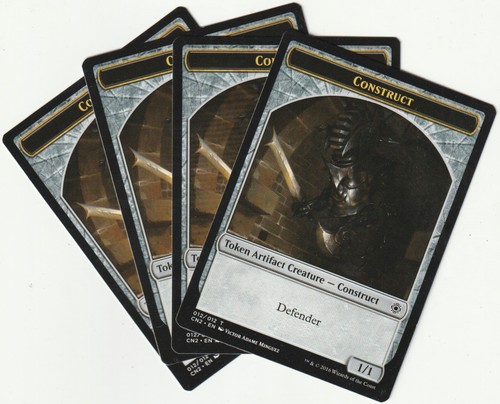 4 MAGIC The Gathering CONSTRUCT Token Artifact Creature PLAYSET CN2/EN ...