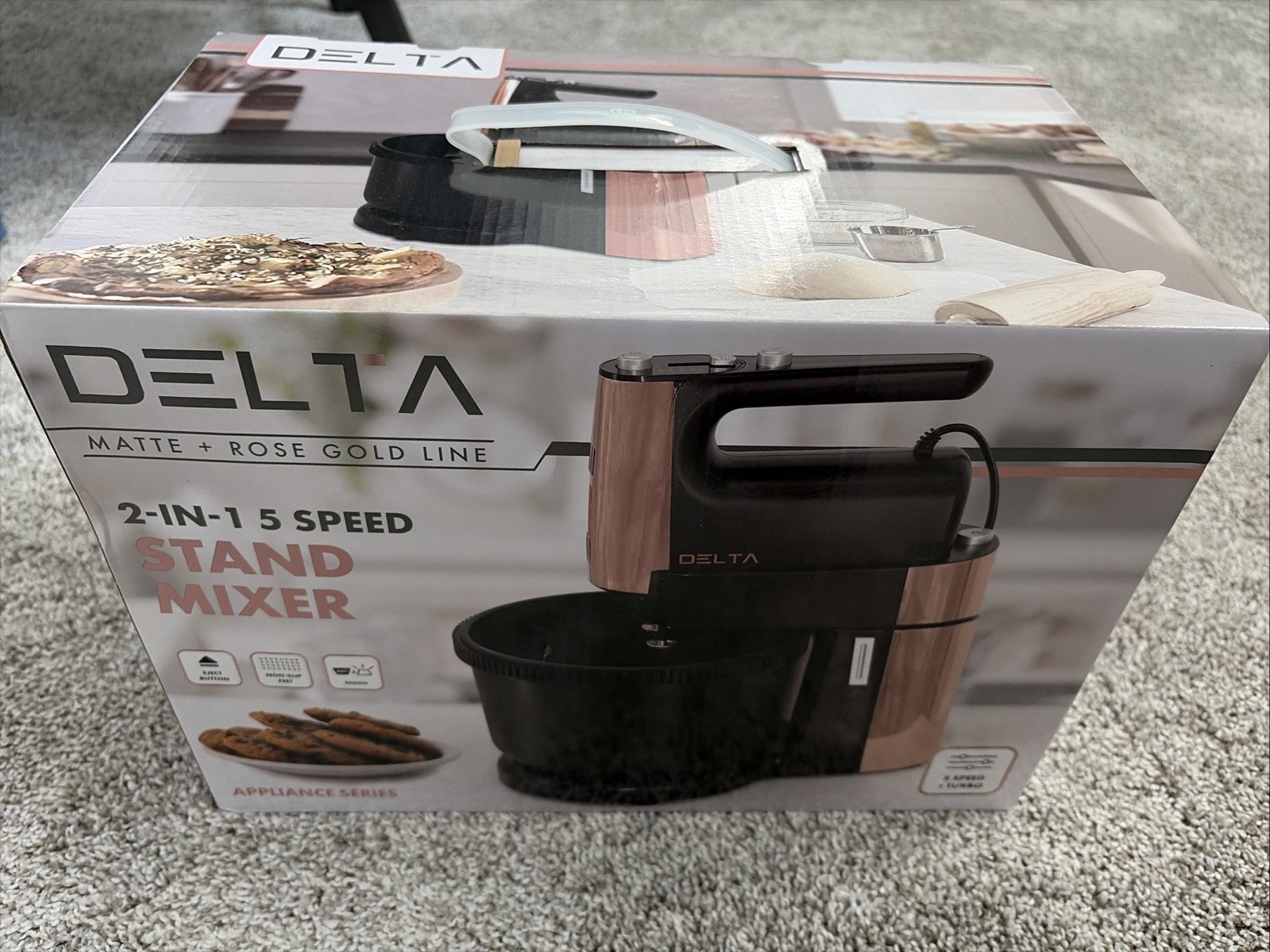 Delta 2 in 1 5-Speed Stand Mixer “Matte + Rose Gold Line” New in Box ...