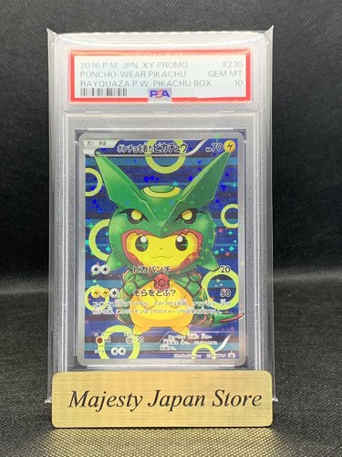 PSA10 Poncho-Wearing Pikachu 2016 Pokemon Card XY Promo Rayquaza #230 ...