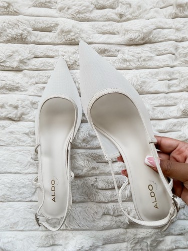 ALDO White Mesh Point Strap Back Maxina Pillow Walk Heels | eBay