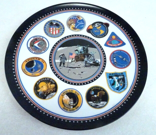 Collins Armstrong Aldrin Apollo Mission Moon NASA Plate Texas-Ware ...