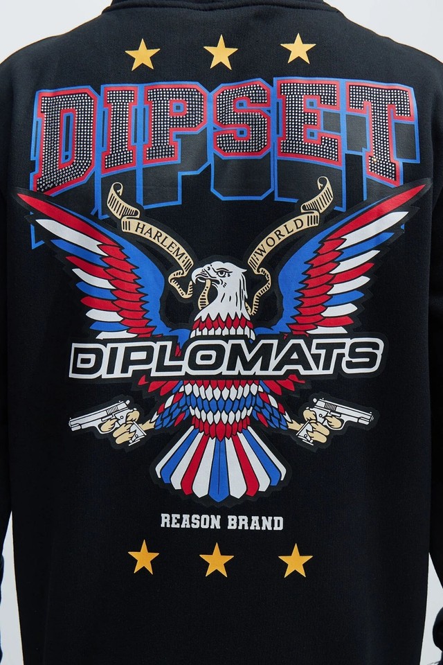 Dipset Diplomats Members Hoodie Sweater Black / Red Hip Hop Rap Men's ...