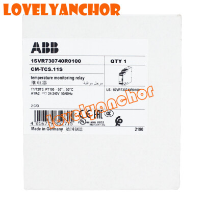 1× ABB CM-TCS.11S Temperature Monitoring Relay 24-240VAC/DC For PT100 ...