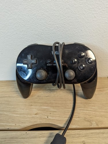 Official Nintendo Wii Pro Controller Classic Black RVL-005 Works-Good ...