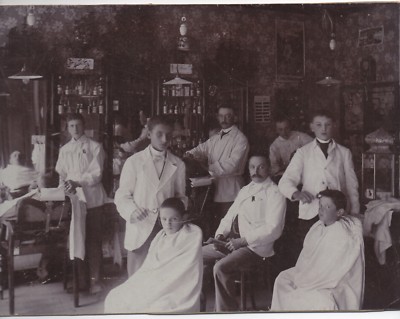 Wonderful Large 1890s Photo of European Barber Shop w/ Teenage ...