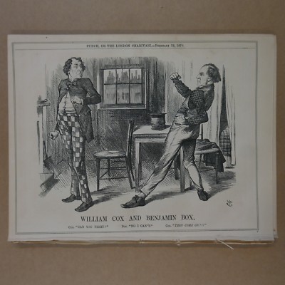 7x10" punch cartoon 1870 WILLIAM COX & BENJAMIN BOX gladstone ...