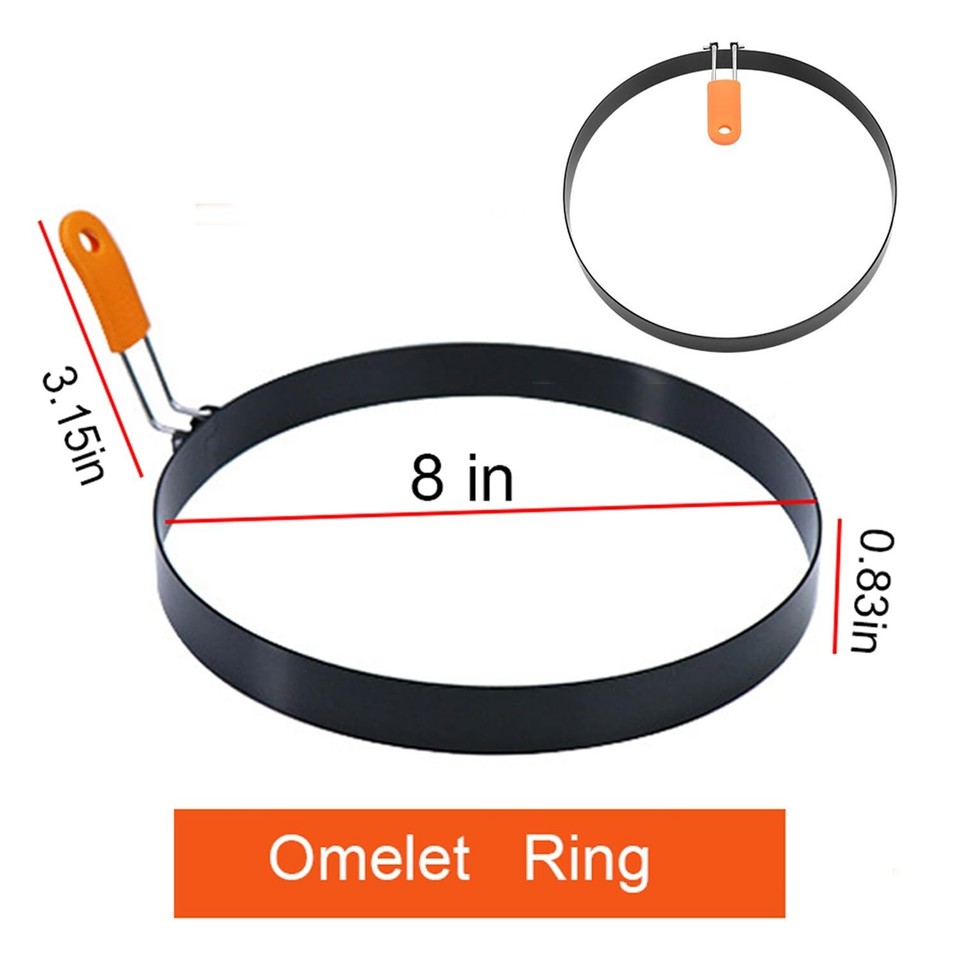 Large 2 Packs 8" Omelette Ring for Griddle,Stainless Steel 8 Inch ...