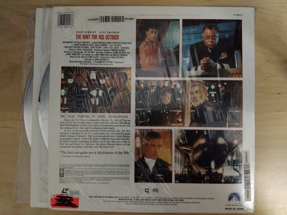 THE HUNT FOR RED OCTOBER - LASERDISC Digital Sound Stereo | eBay