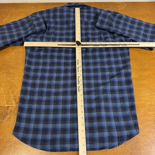 Pendleton Shirt Mens Large Blue Plaid Wool Button Up Long Sleeve ...