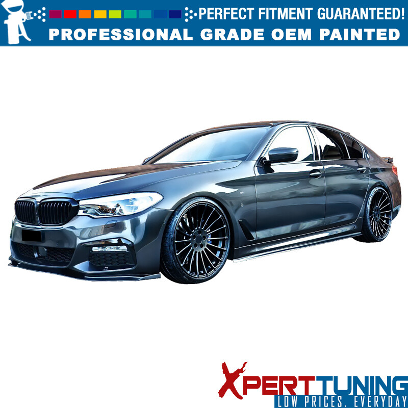 Fits 17-20 BMW G30 5 Series HM Style Front Lip #C3Z Tanzanite Blue II ...