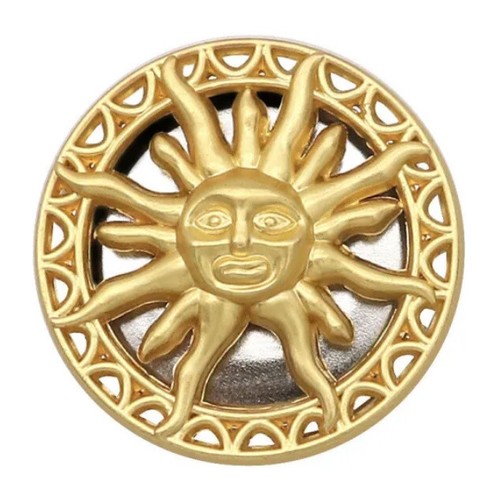 Gold Sun Face Silver Backing 18mm Snap Charm Button For Ginger Snaps | eBay