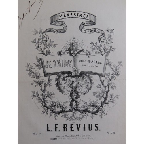 REVIUS L. F. Je T'Aime Piano ca1855 | eBay