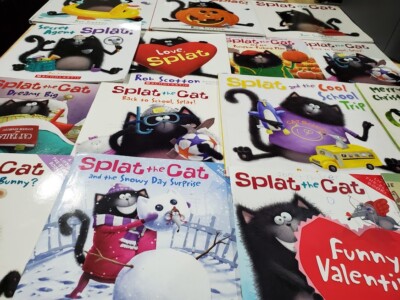 Lot of 8 Rob Scotton Splat the Cat PB/HC Books Children Kids Picture ...