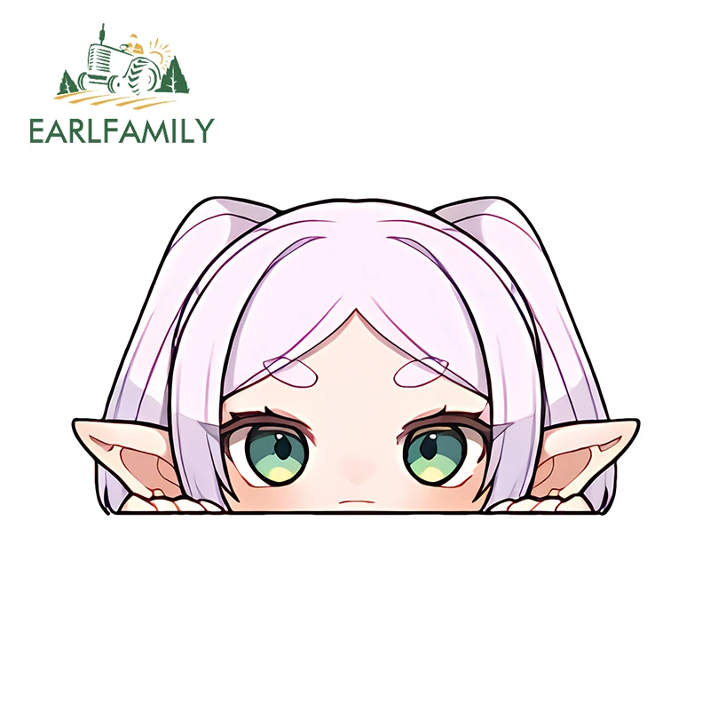 EARLFAMILY 5.1" Cute Frieren Fern Chibi Anime Car Decals Peeker Design ...