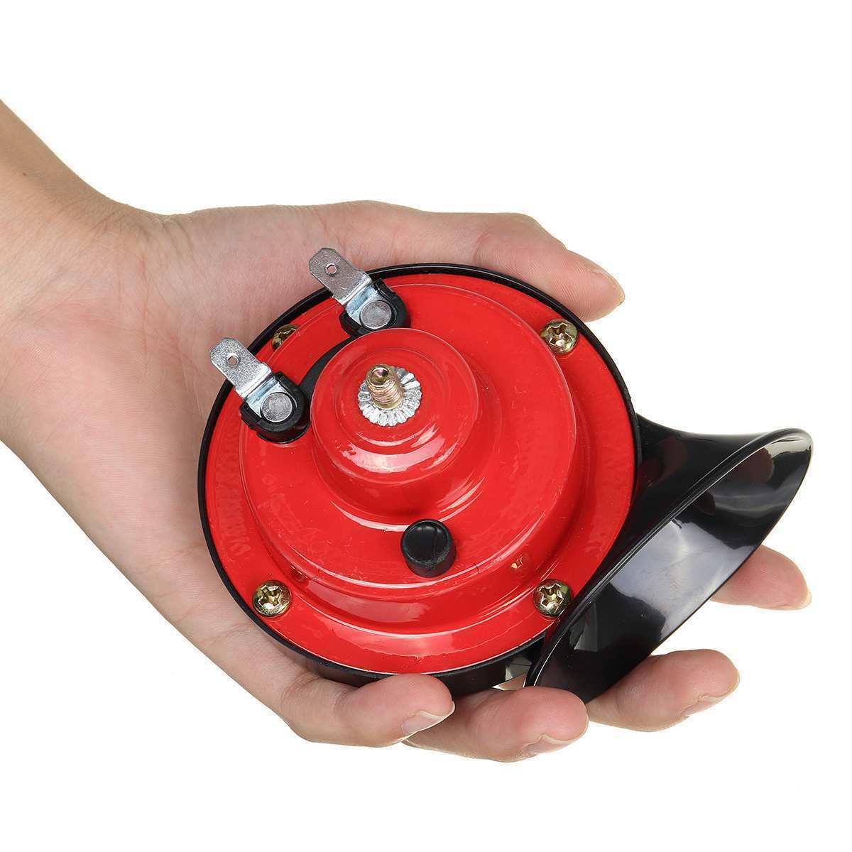 Auto Hupe 2-Klang Rot Schwarz 12V Fanfare NEU Hupe Horn Satz Kunststoff ...