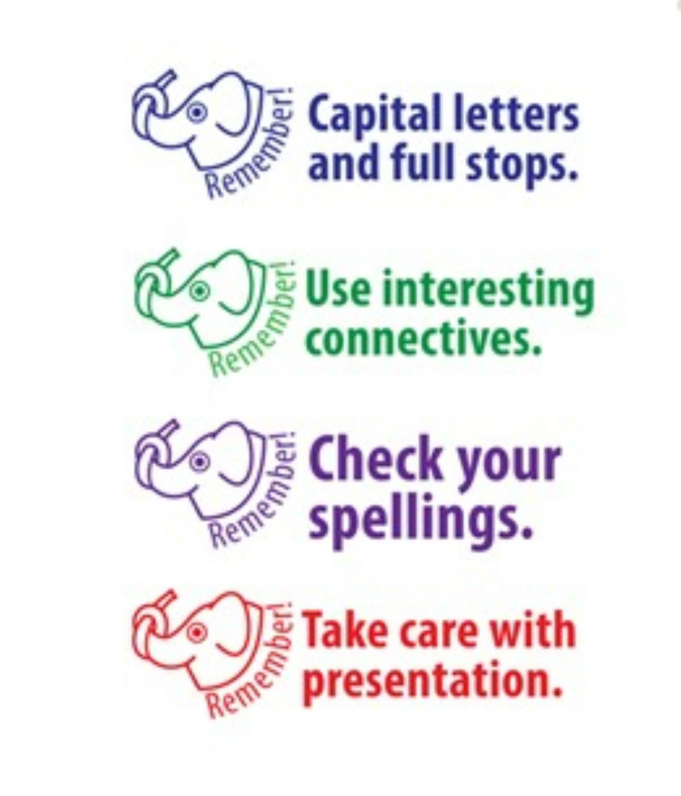 STAKZ Stackable Pre Inked Stamp Set of 4 stamps -Punctuation/Spelling ...