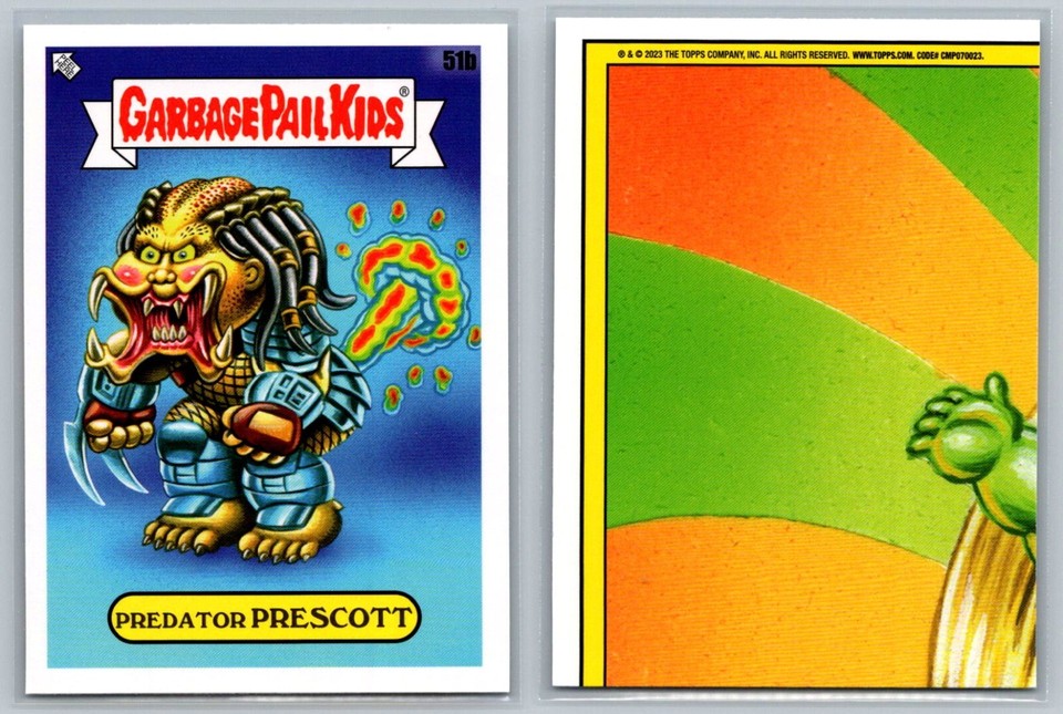 Predator Yautja Alien Schwarzenegger Garbage Pail Kids GPK Spoof 2 Card ...
