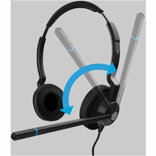V7 HQ511 QD Call Center Headset - Stereo - Wired - On-ear - Binaural ...