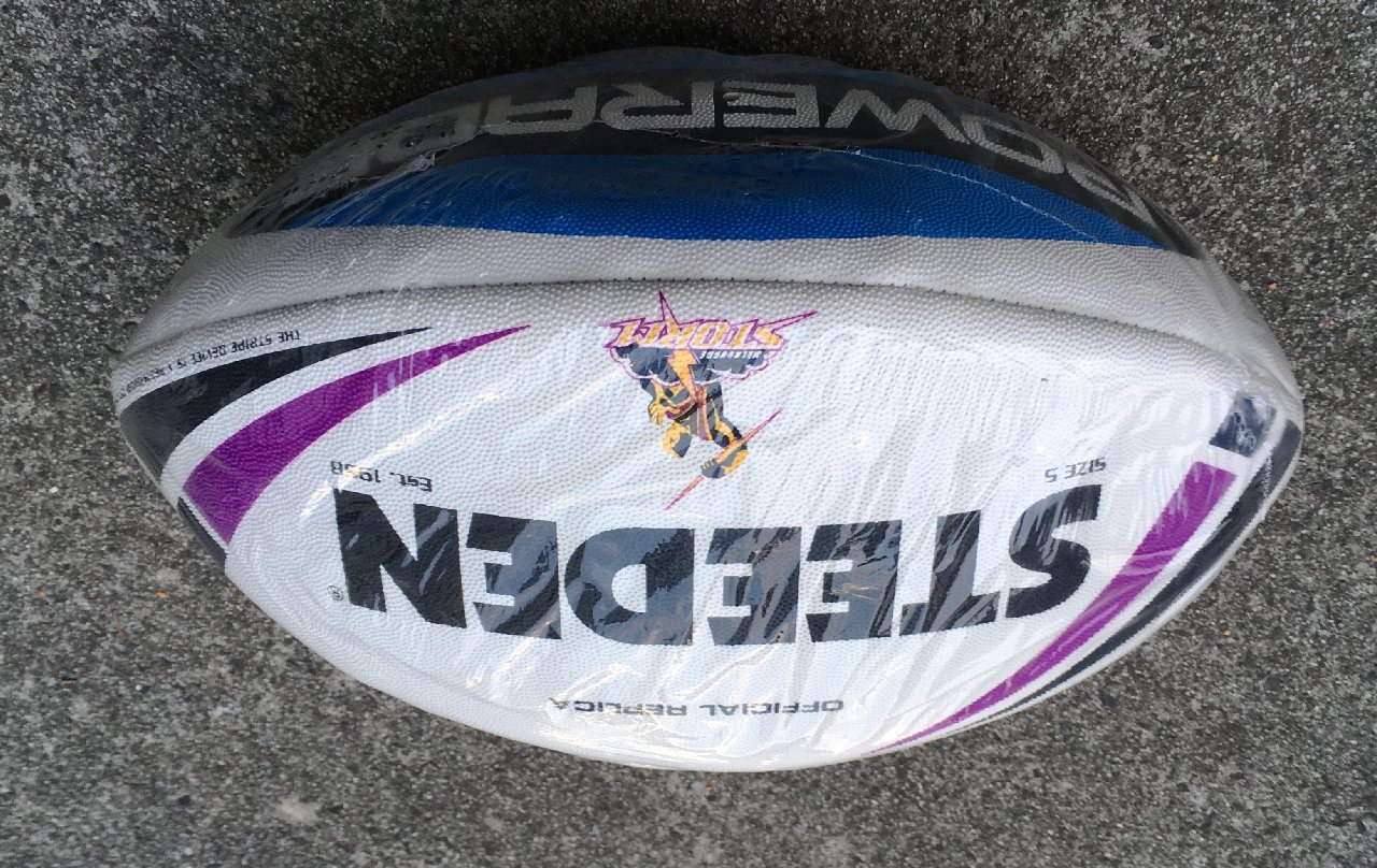 Steeden Powerade Official Melborune Storm Replica NRL Rugby Match Ball ...