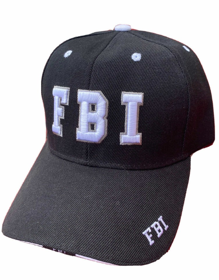 FBI Hat Officer Baseball Cap Adjustable Black Hat Headwear Black White ...