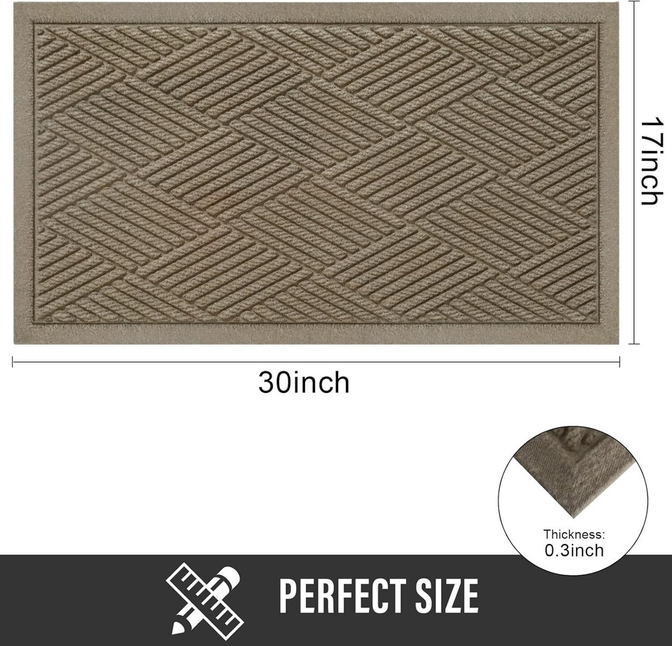 Sturdy Front Door Mat Absorbent Muddy Dirt Resist Welcome Mats Outdoor ...