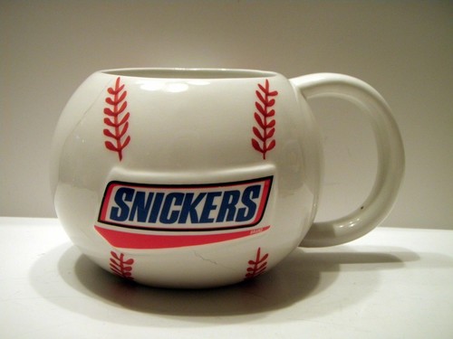 Snickers Baseball Galerie Coffee Mug Cup Hairline CRACKED MLB Candy Bar ...