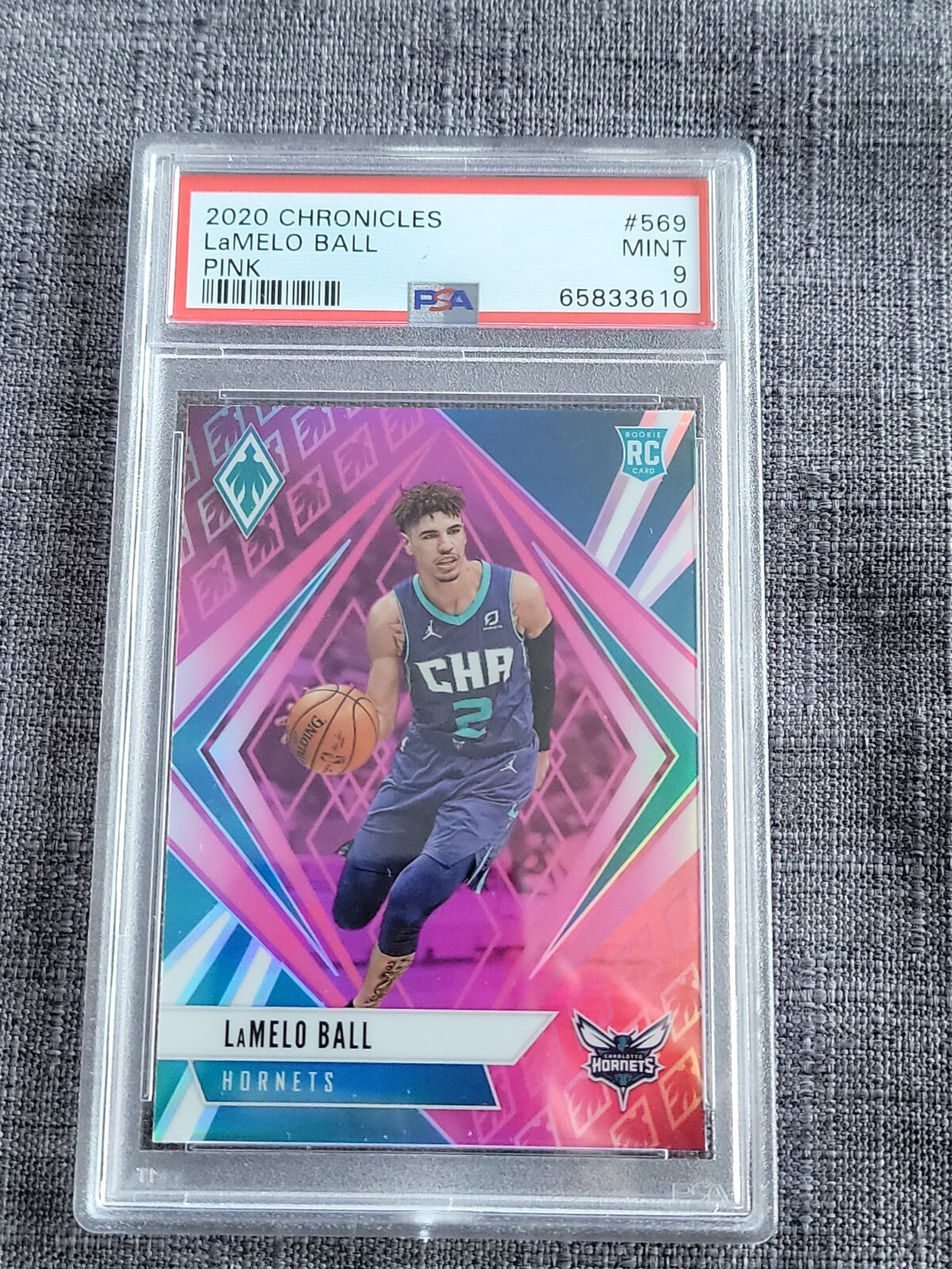2020-21 Panini Chronicles Phoenix Lamelo Ball Rookie Pink SP PSA 9 MINT ...