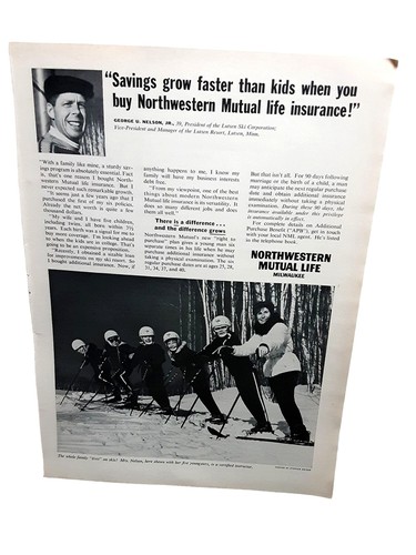 1965 Northwestern Life Insurance Nelson Family Skiing Milwaukee Org ...