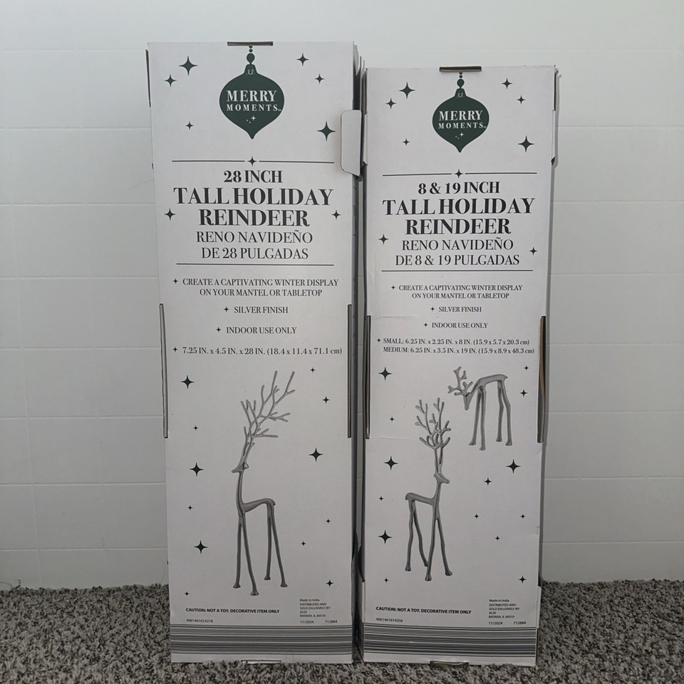 Aldi Merry Moments Dramatic Reindeer Deer Holiday Set Silver | eBay