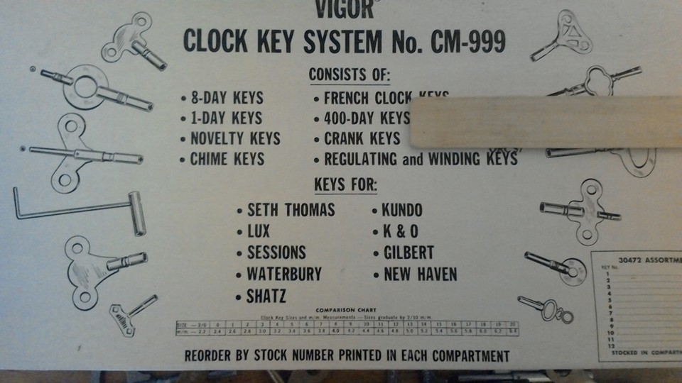 Watchmaker's/ Clockmaker's Estate VIGOR CLOCK KEY SYSTEM New in Box ...